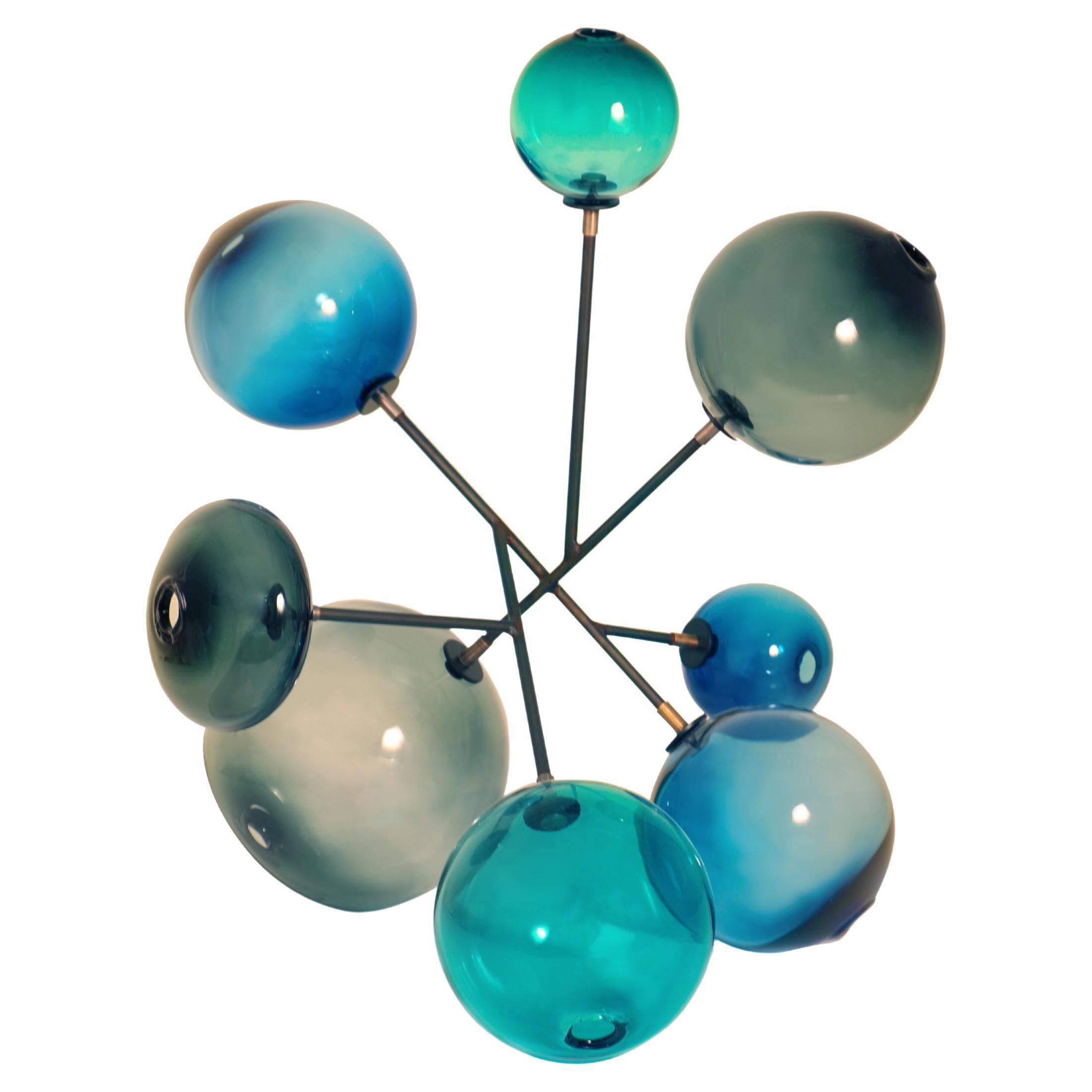 Round Blue Pivot Sculpture by SkLO For Sale at 1stDibs