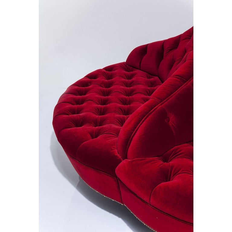 Round Boudoir Sofa Four-Seat Red Beautiful Designed Velvet Setee For ...