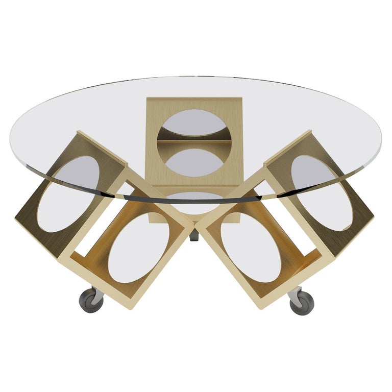 Round Box Table on Castors, Designed by Laurie Beckerman For Sale at ...