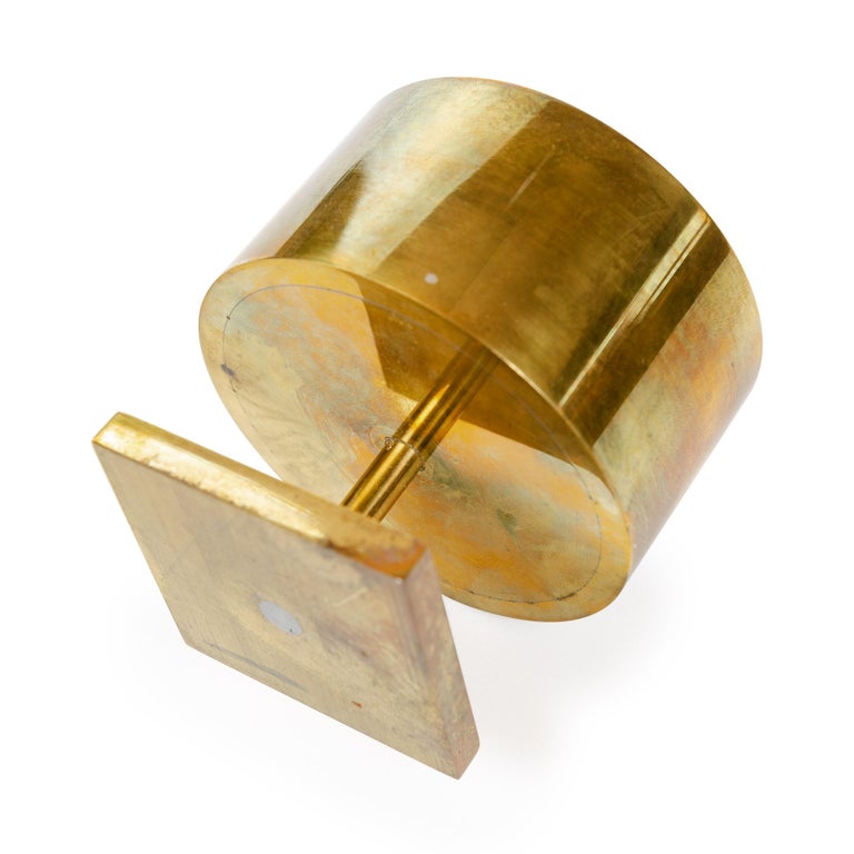 Round Brass Candleholder For Sale at 1stDibs