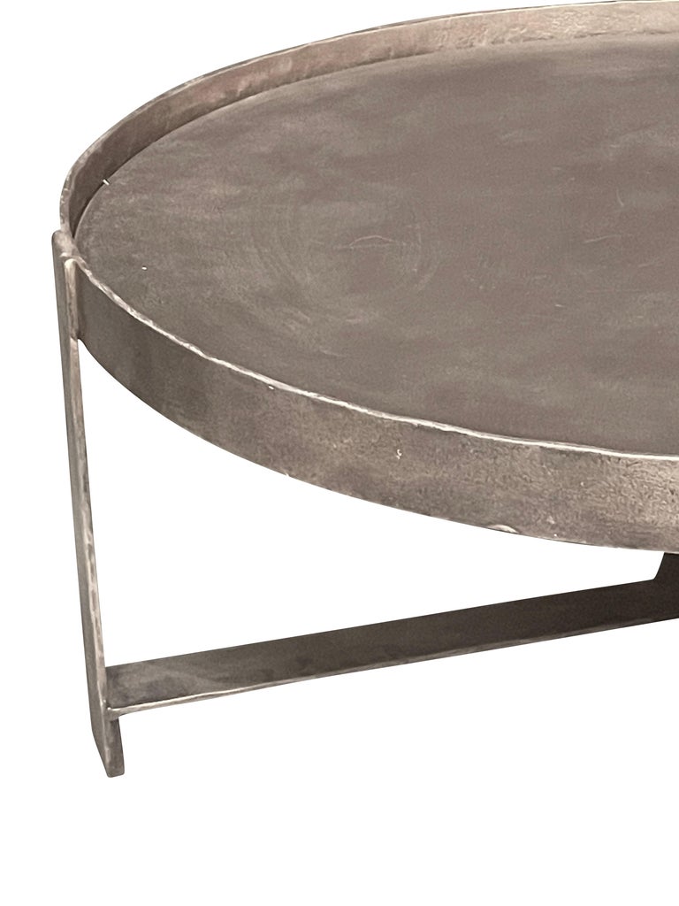 Round Brass Coffee Table with Self Tripod Legs, India, Contemporary For ...