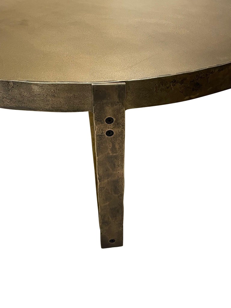 Round Brass Coffee Table with Self Tripod Legs, India, Contemporary For ...
