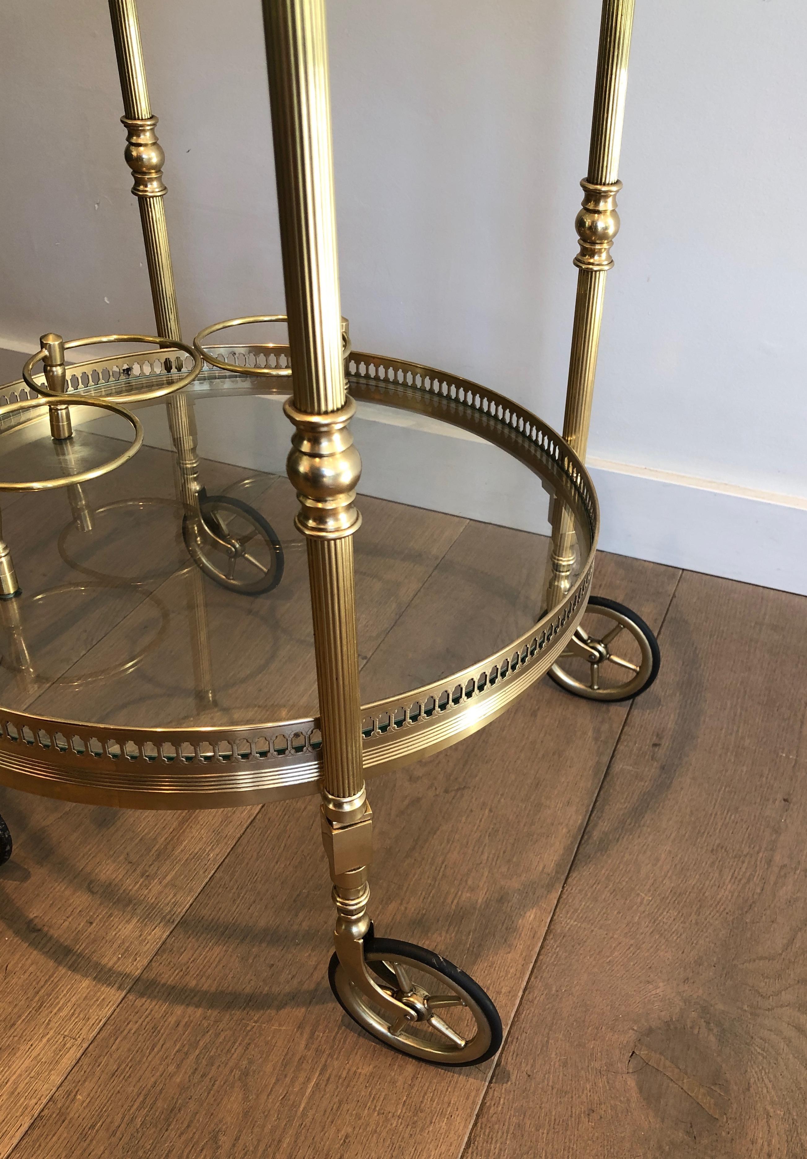 Round Brass Drinks Trolley by Maison Baguès. French. Circa 1940 For ...