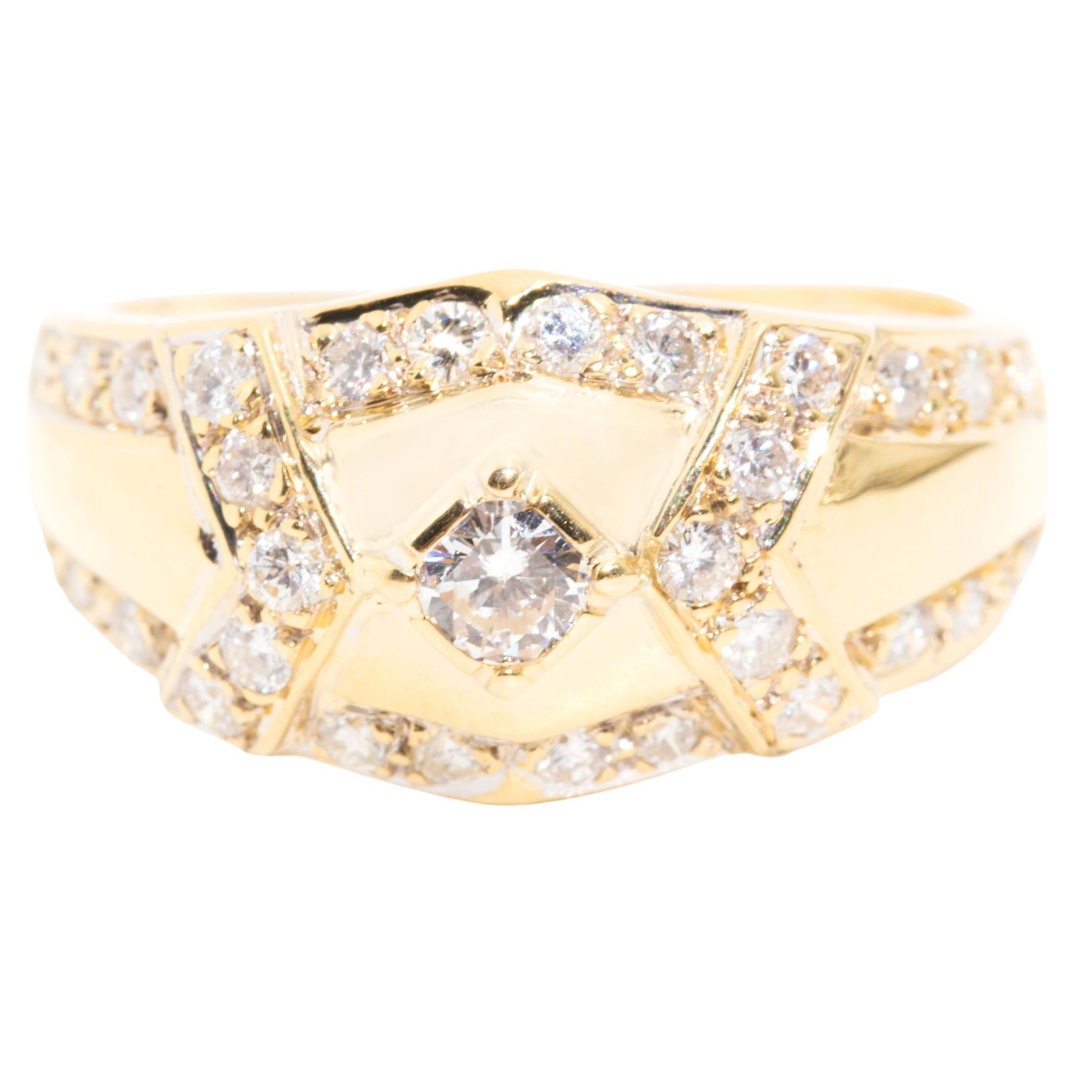 Certified Diamond Bombay Cluster Dome 3.66 ct Ring in thick 18 ct ...