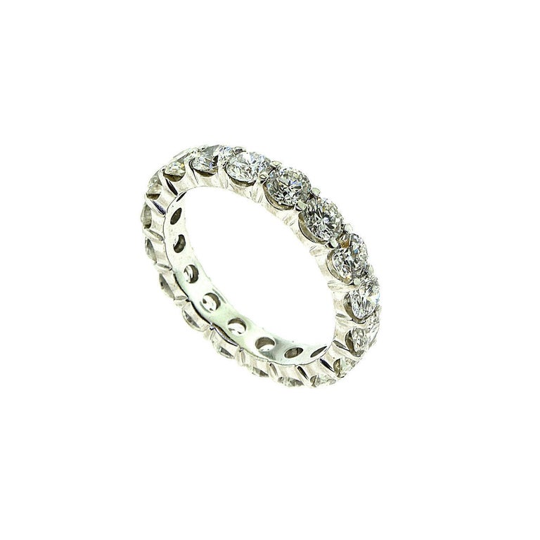 Round Brilliant Cut Full Diamond Eternity in Platinum Ring For Sale at ...