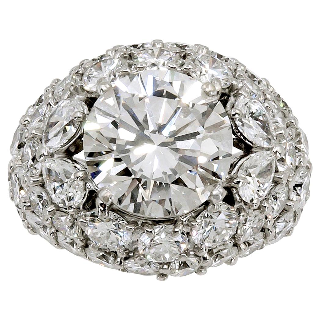 Diamond White Gold Bombe Ring For Sale at 1stDibs