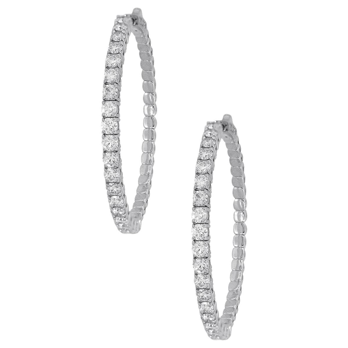 1.07 Carat Inside-Out Diamond Hoop Earrings For Sale at 1stDibs