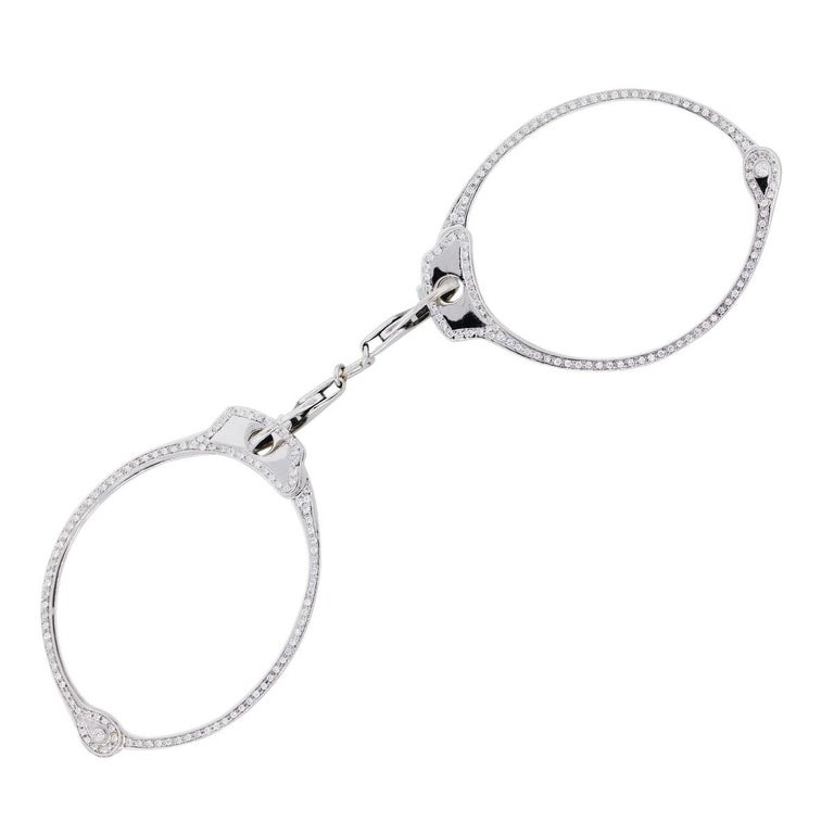 Round Brilliant Diamond Pave Handcuffs at 1stDibs