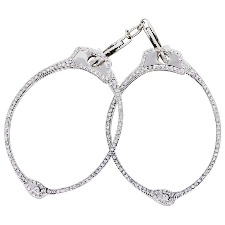 Round Brilliant Diamond Pave Handcuffs at 1stDibs