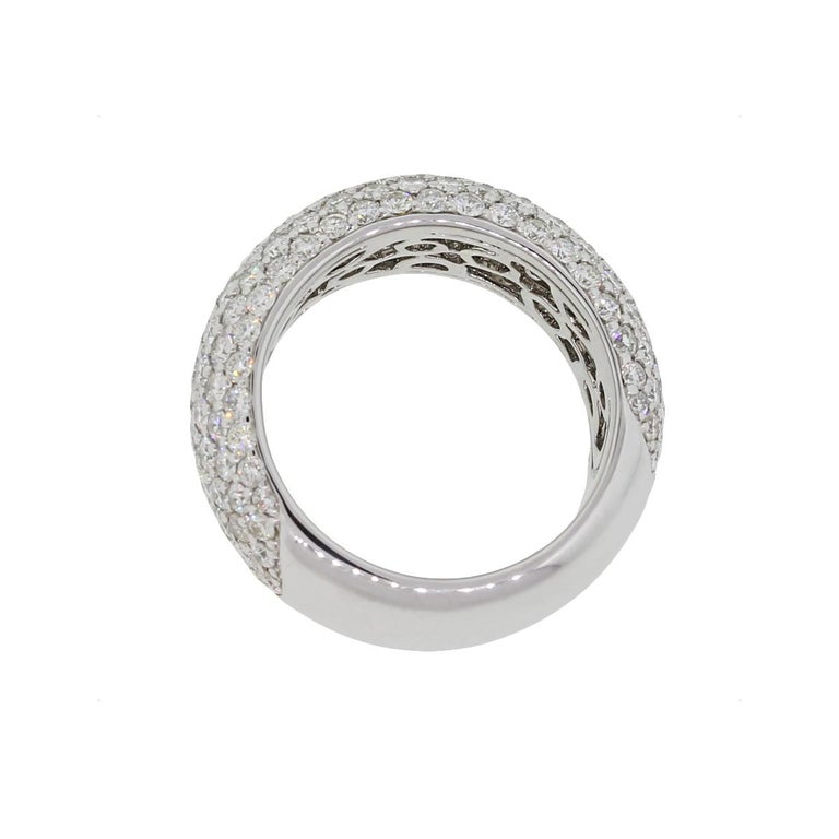 Round Brilliant Diamond Pave Wide Ring For Sale at 1stDibs