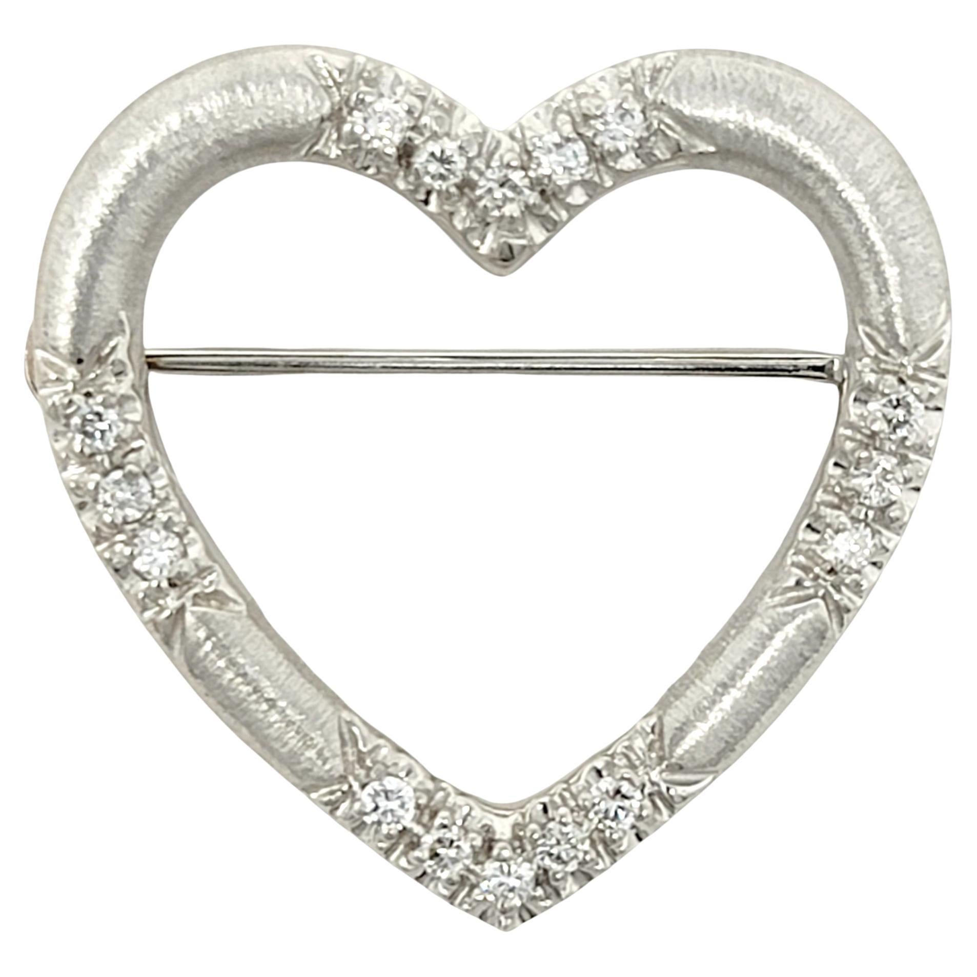14 Karat Diamond Heart BJG Brooch For Sale at 1stDibs