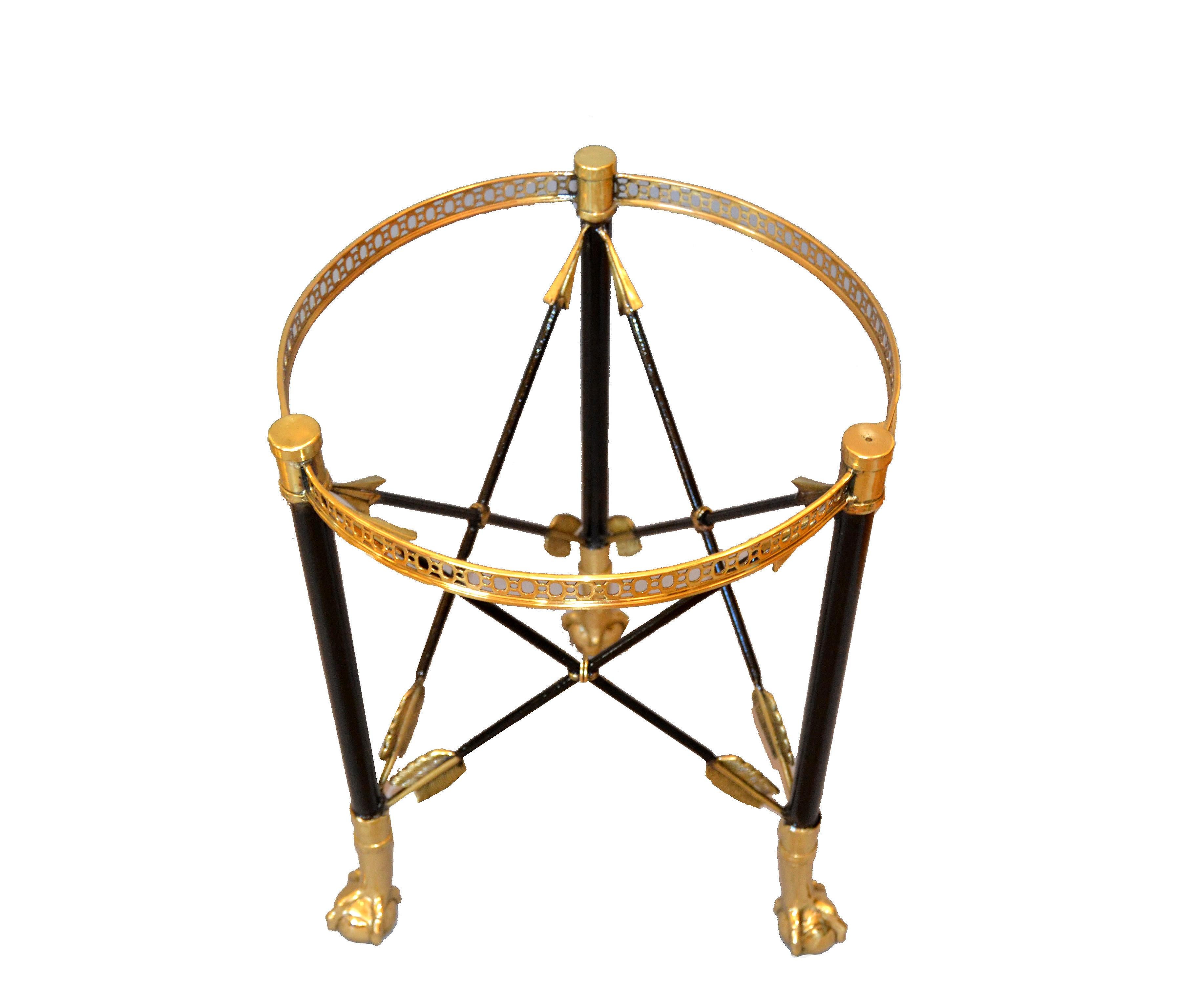 Round Bronze Glass Side Table Ball and Claw Feet For Sale at 1stDibs ...