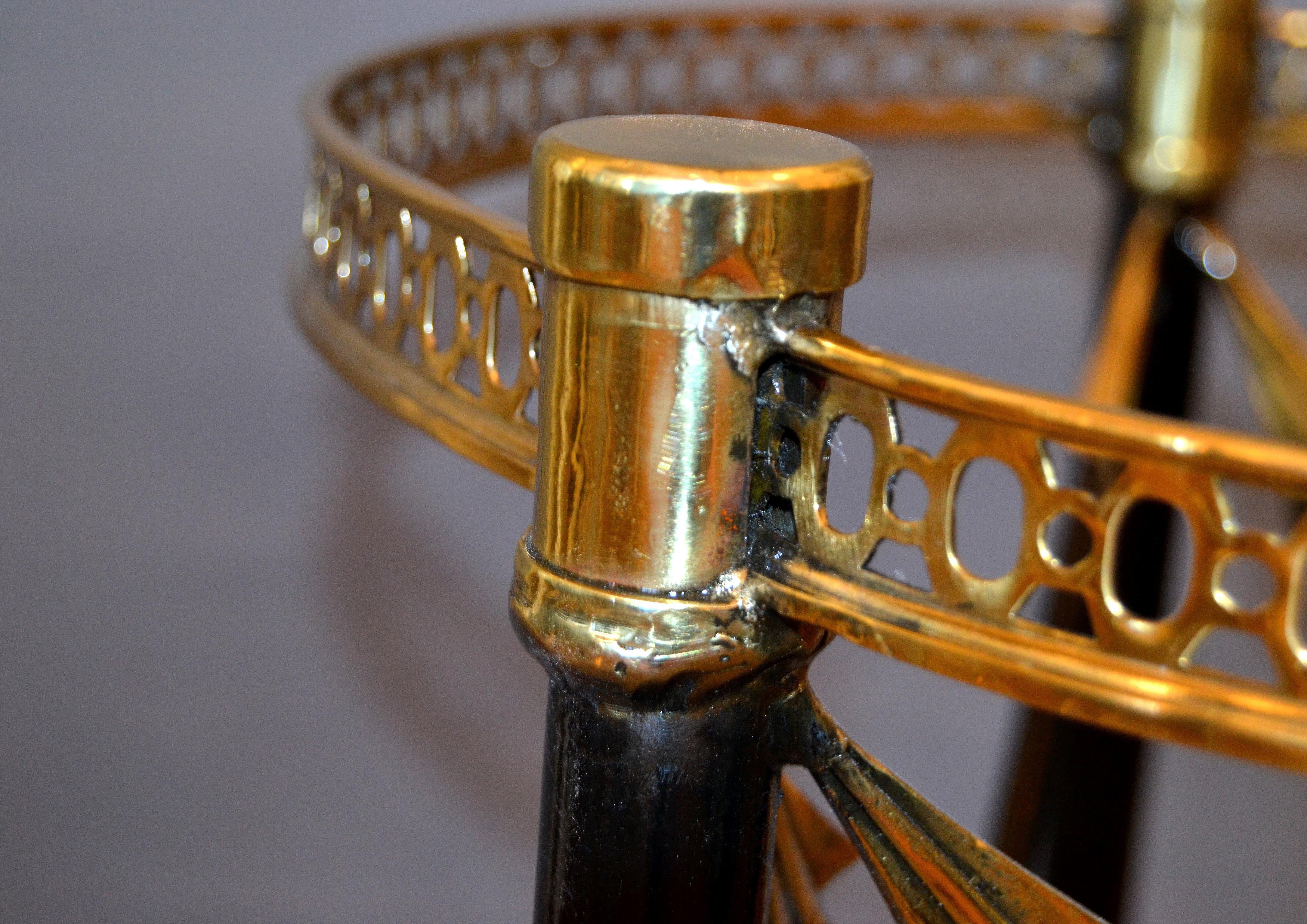 Round Bronze Glass Side Table Ball and Claw Feet For Sale at 1stDibs ...