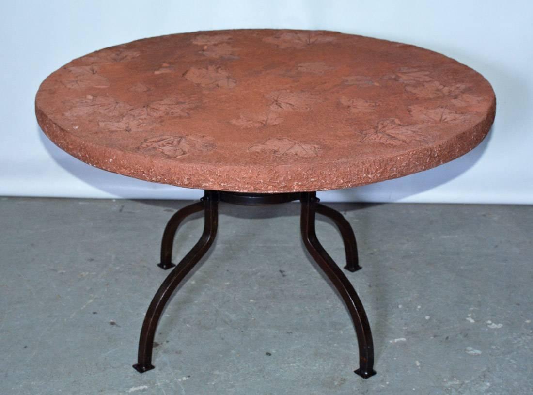 Round Cast Stone Top Metal Base Coffee Table For Sale at 1stDibs | cast ...