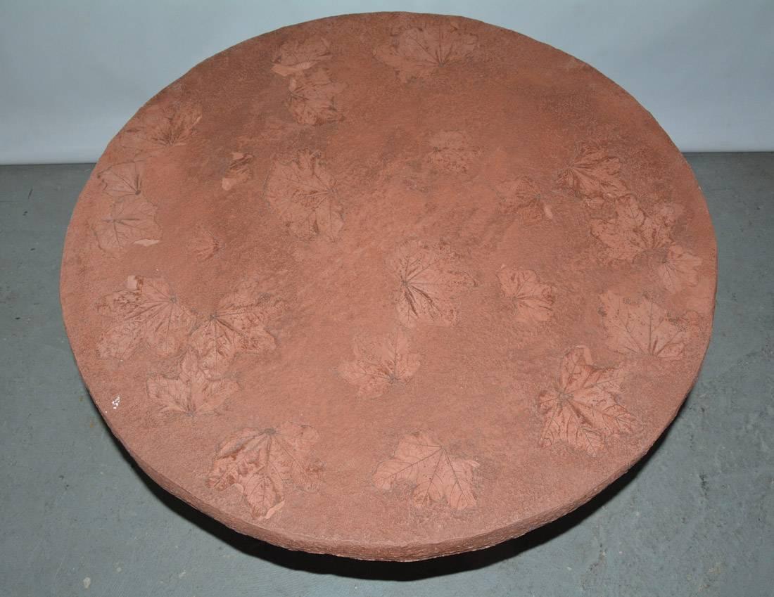 Round Cast Stone Top Metal Base Coffee Table For Sale at 1stDibs | cast ...