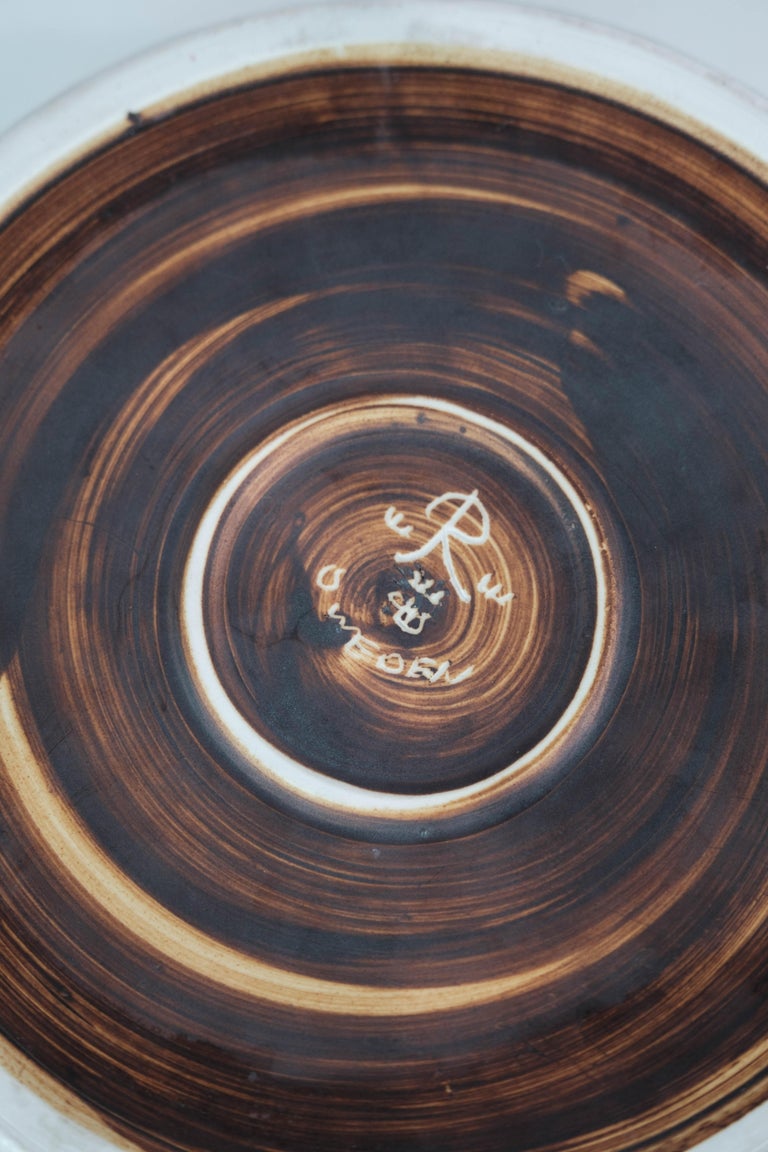 Round Ceramic Dish in Green Colors by Carl-Harry Stålhane for Rørstrand ...