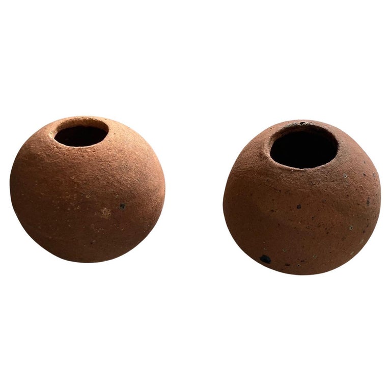 Round Ceramic Vases or Decorative Balls 1970 Pink Color by Guy Bareff ...