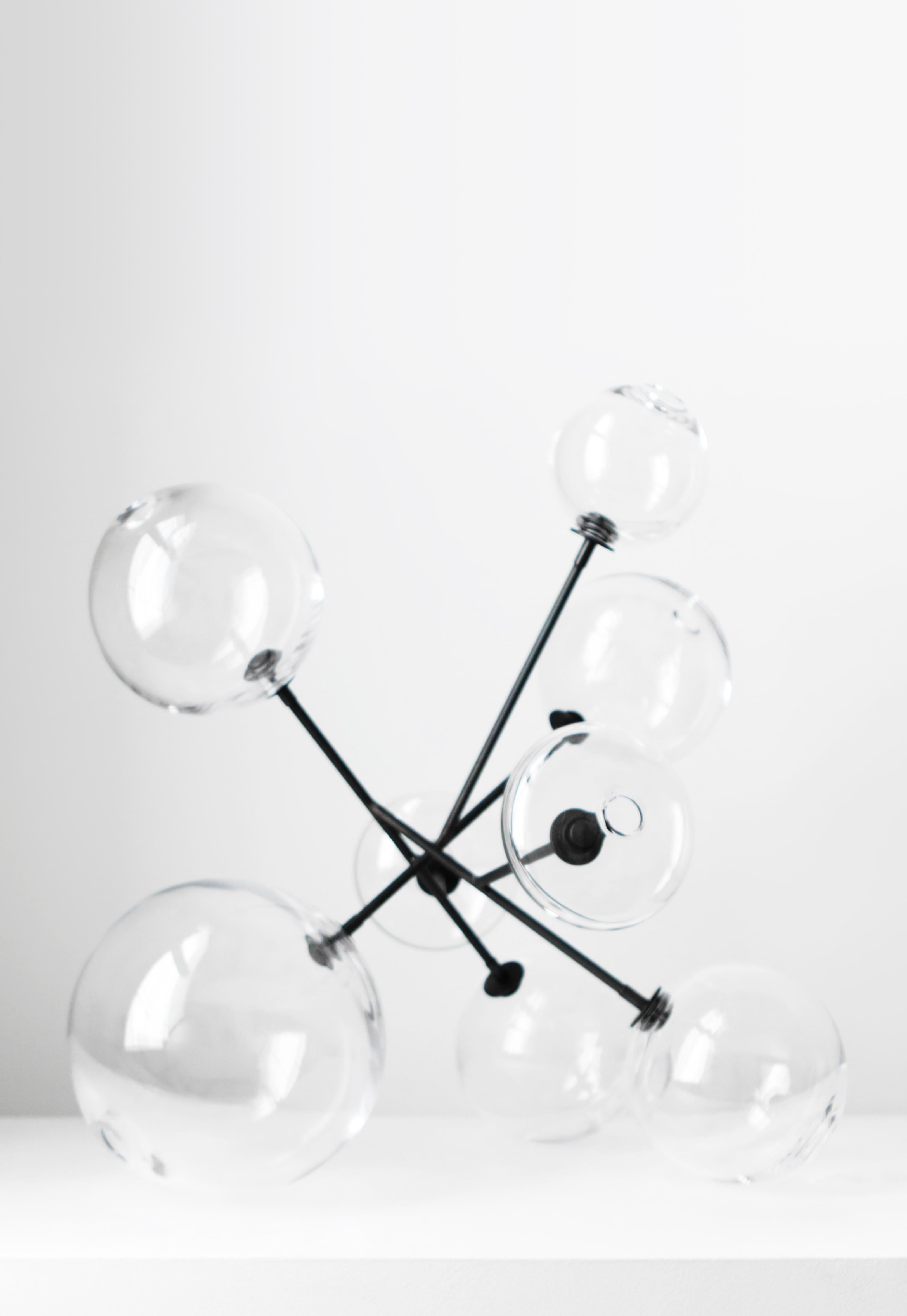 Round Clear Pivot Sculpture by Sklo For Sale at 1stDibs