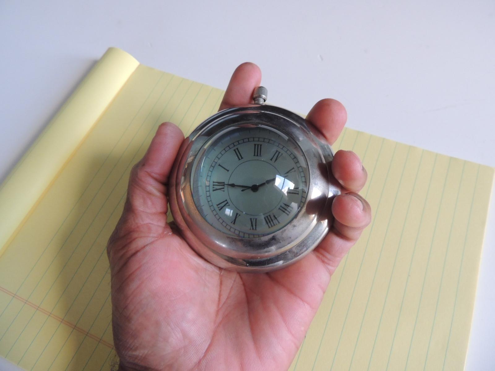 Round Clock Paperweight For Sale at 1stDibs