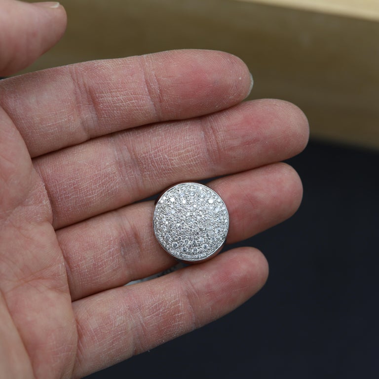 Round Cluster 18 Karat White Gold Large Diamond Cluster Cocktail Ring ...