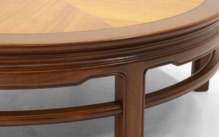 Round Coffee Table by Kittinger, Two-Toned Teak and Mahogany, Expertly ...