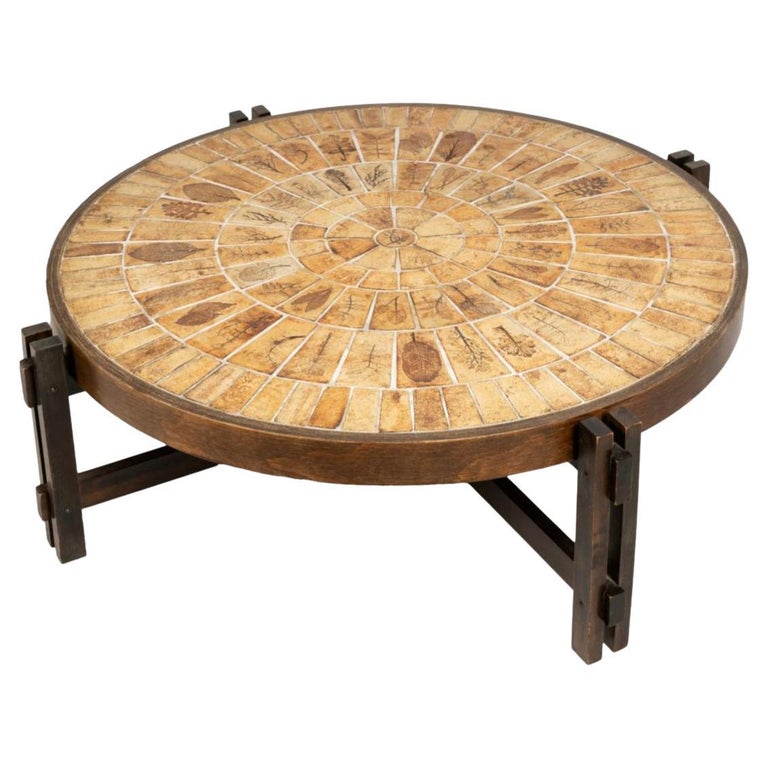 Round Coffee Table by Roger Capron For Sale at 1stDibs