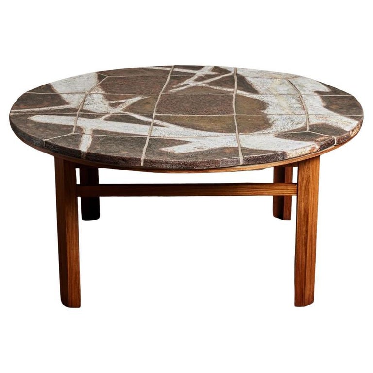 Mid Century Danish Modern Tile Top Coffee Table at 1stDibs