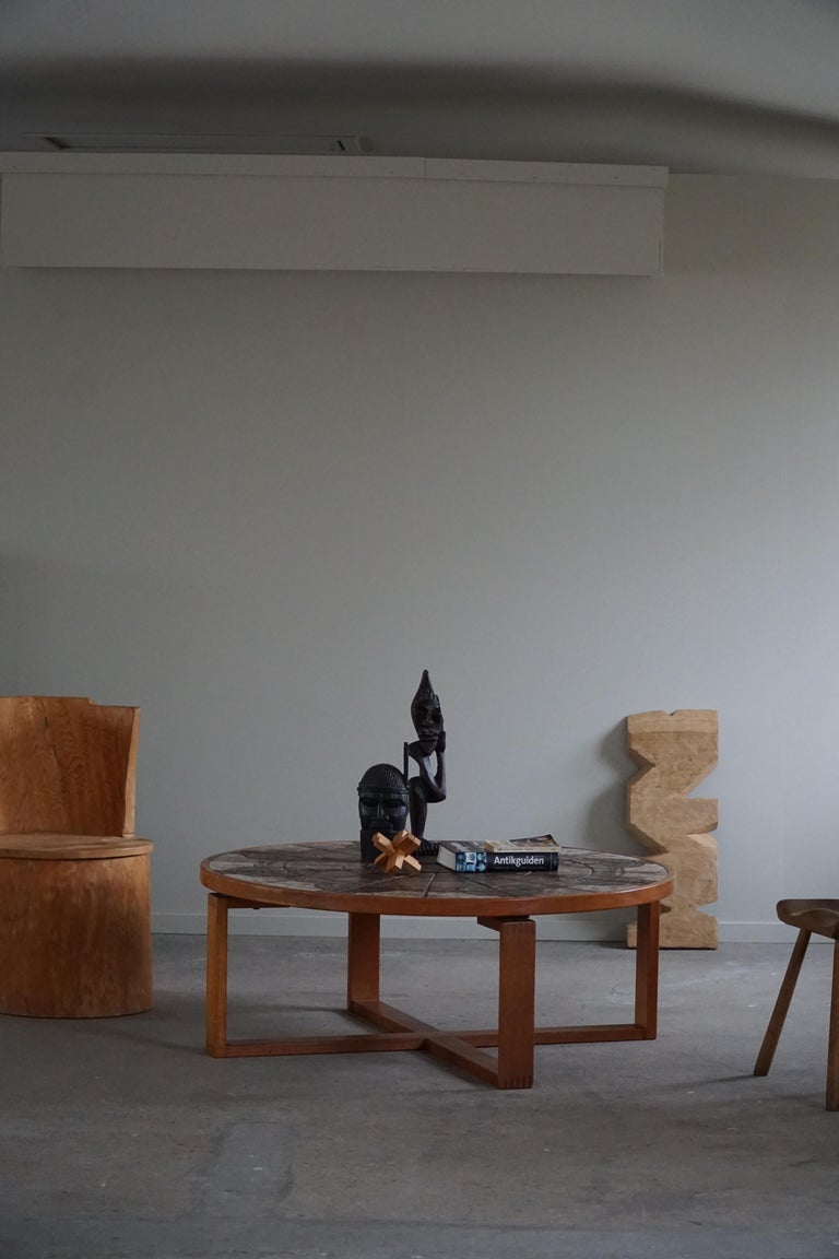 Round Coffee Table in Teak and Ceramic Tiles, Ox Art by Trioh, 1970s in ...