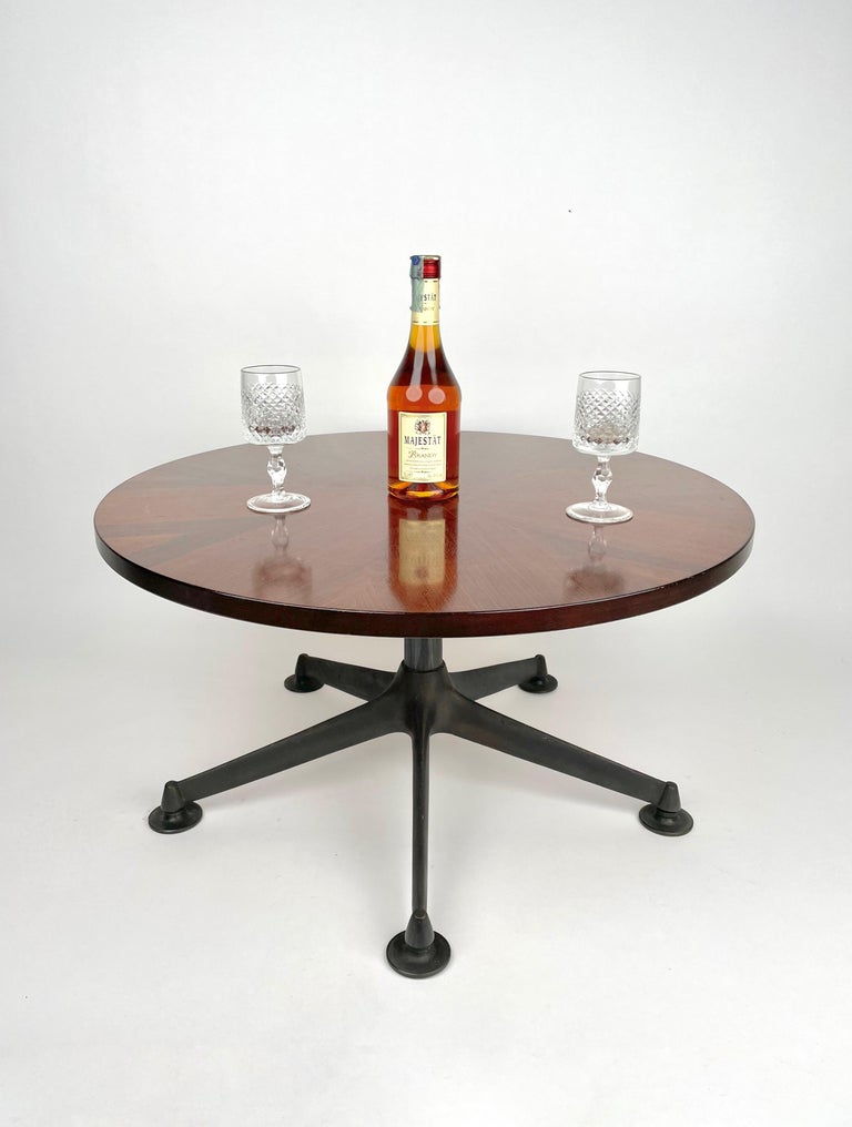 Round Coffee Table Metal and Wood by Ico Parisi for MIM Roma Italy ...