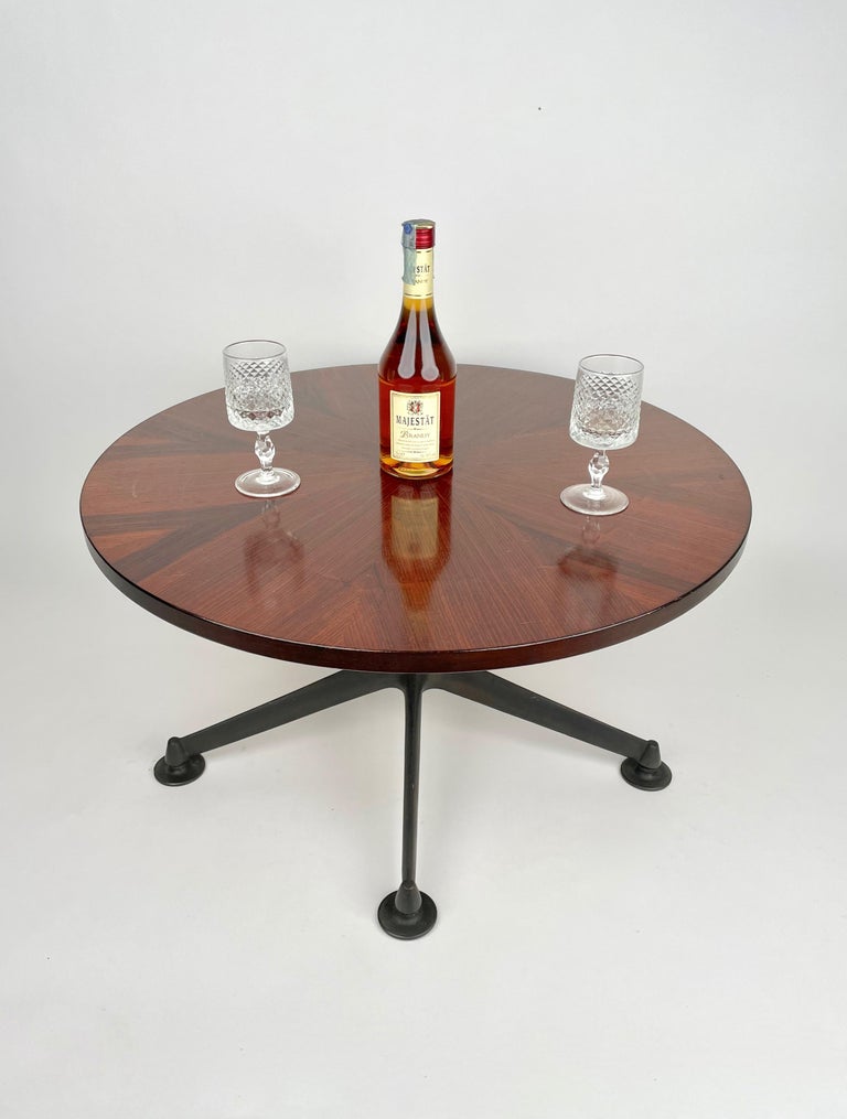 Round Coffee Table Metal and Wood by Ico Parisi for MIM Roma Italy ...