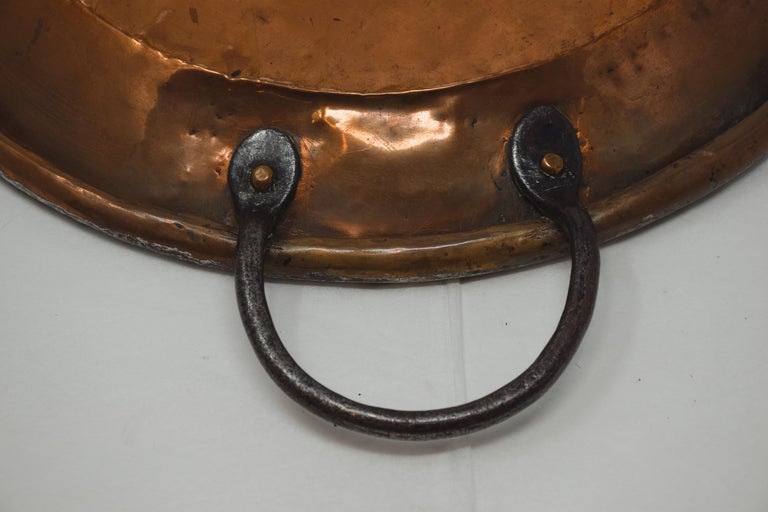 Round Copper Plate w/Handles For Sale at 1stDibs