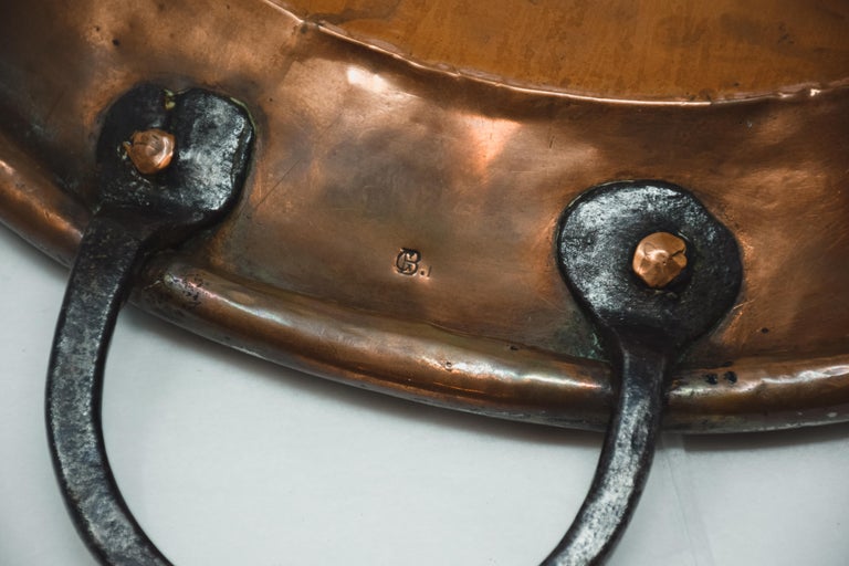 Round Copper Plate w/Handles For Sale at 1stDibs