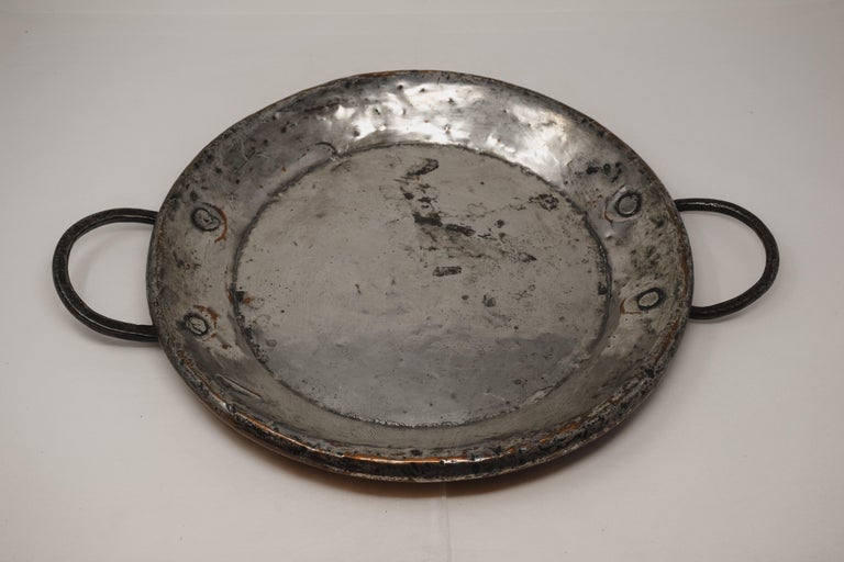 Round Copper Plate w/Handles For Sale at 1stDibs
