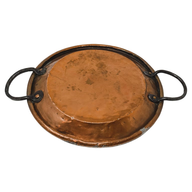 Round Copper Plate w/Handles For Sale at 1stDibs