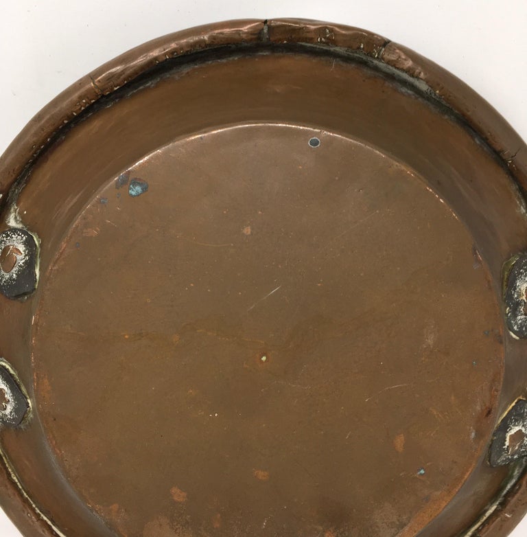 Round Copper Pot with Handles For Sale at 1stDibs