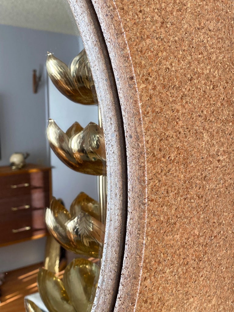 Round Cork Mirror For Sale at 1stDibs