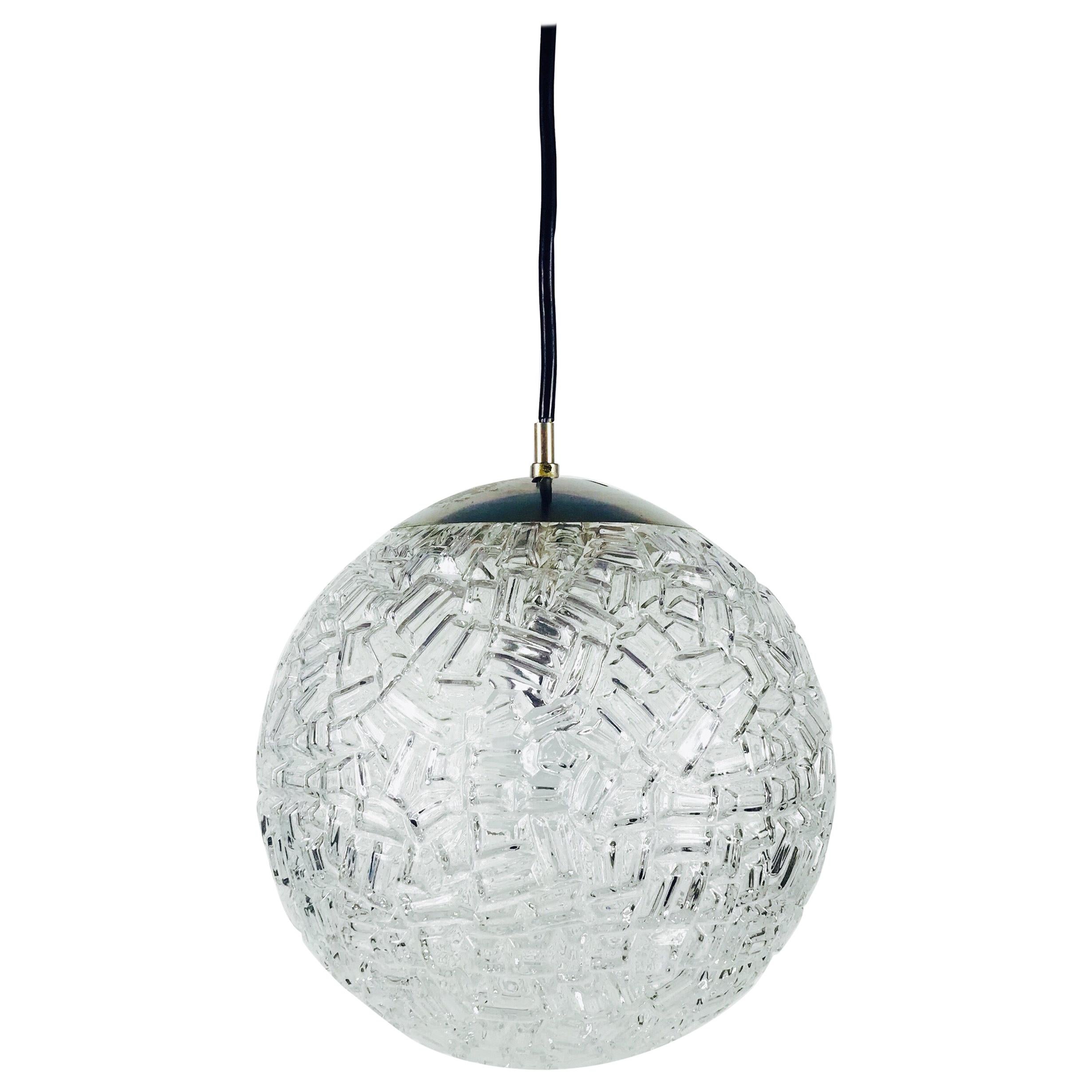 Round Crystal Ice Glass Bowl by Peill and Putzler, 1970s, Germany at ...