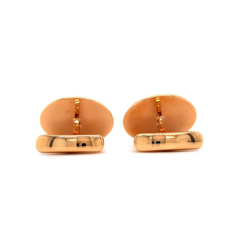 Round Cufflinks Slightly Domed, 18k High Polish Rose Gold For Sale at ...