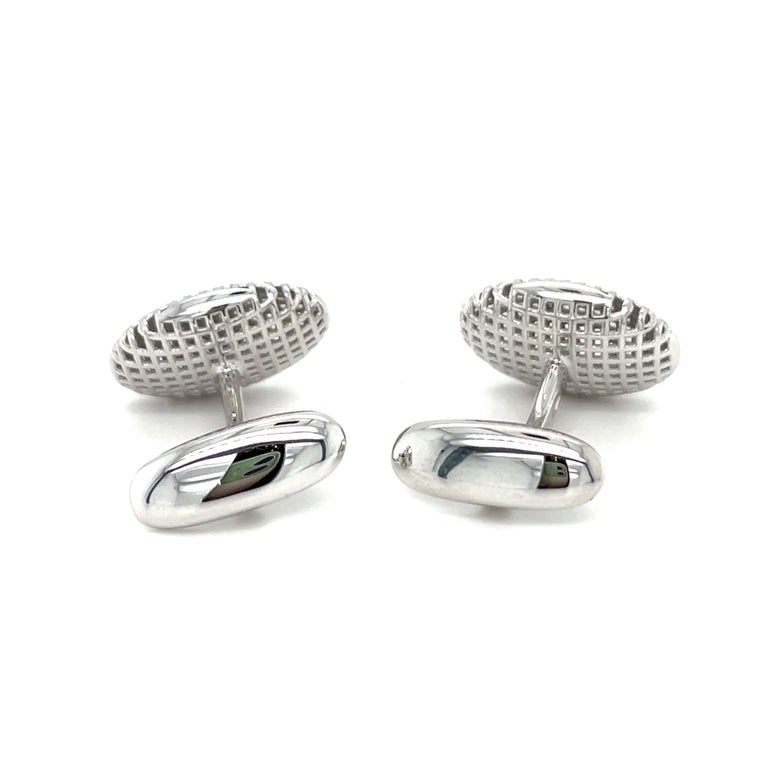 Round Cufflinks White Gold For Sale at 1stDibs