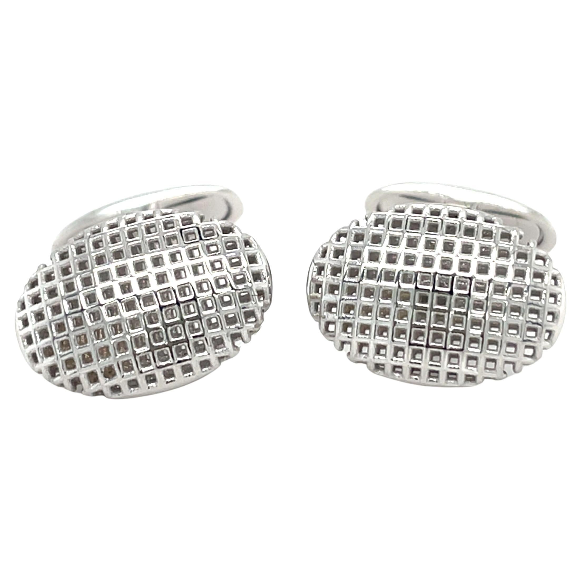 Diamond Encrusted Rounded Face Cufflinks For Sale at 1stDibs
