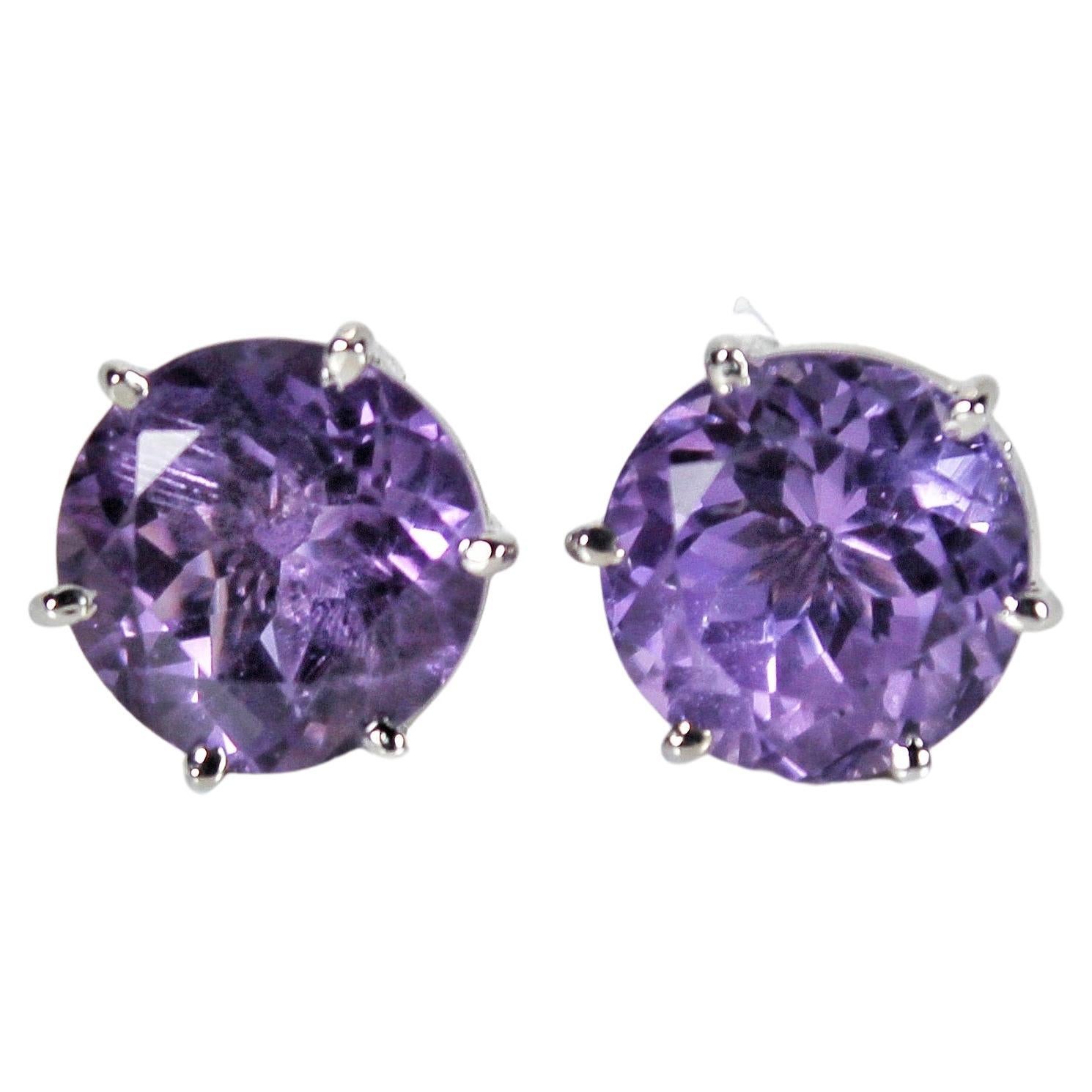 Rose Cut Amethyst Stud Earrings For Sale at 1stDibs