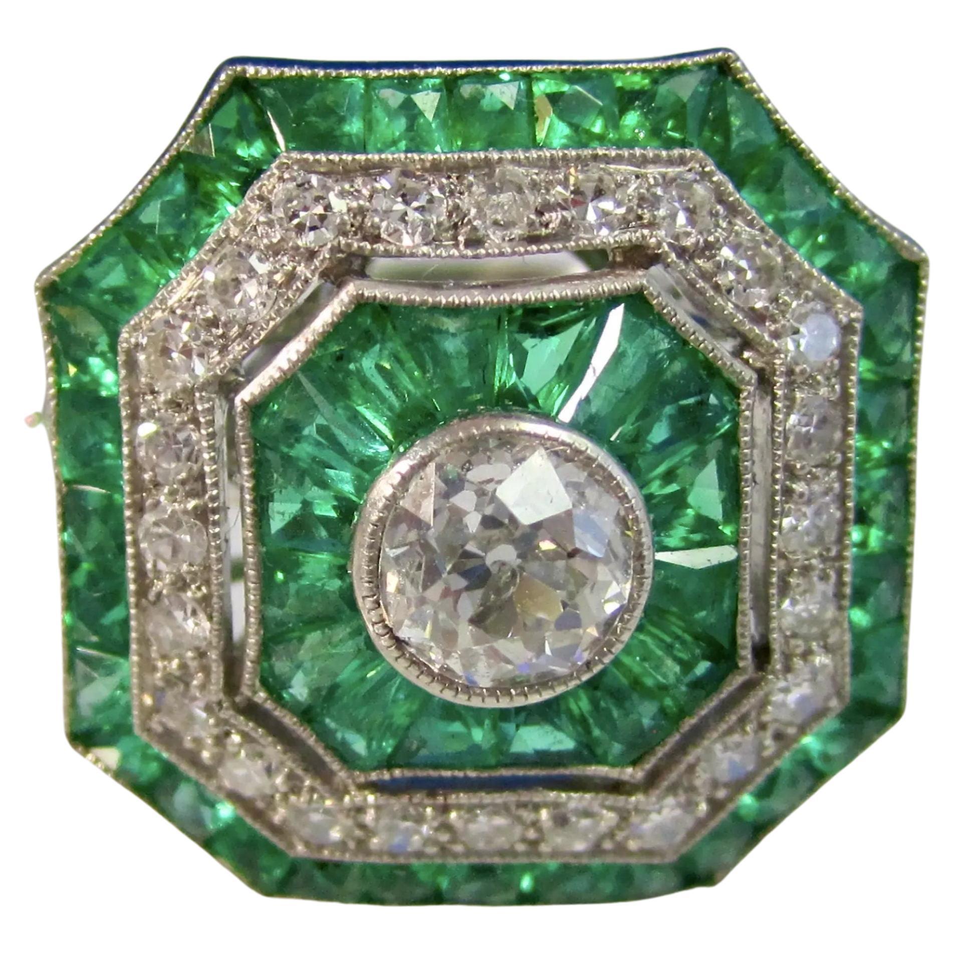 Square Halo Engagement Ring with Round Cut Center Diamond in White Gold ...