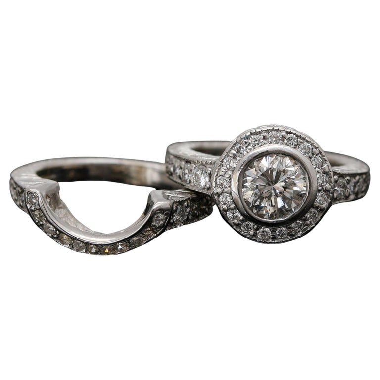 Customizable 18k Gold 1 19 Ct Natural Diamond Engagement Ring Set Art