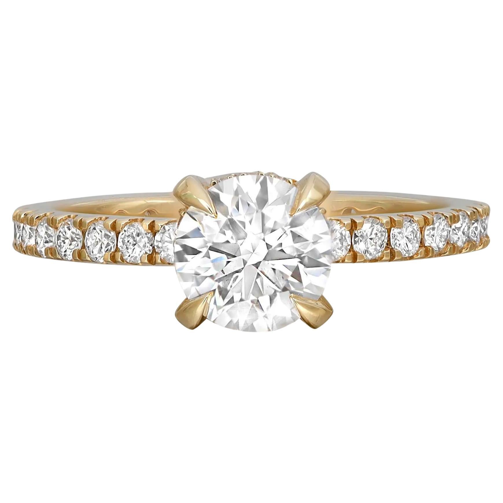 Lab Grown Emerald Cut 4.04Cts and Natural Diamond Engagement Ring 14K ...