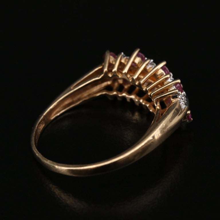 Customizable Round Cut Ruby Diamonds Engagement Ring For Sale at 1stDibs