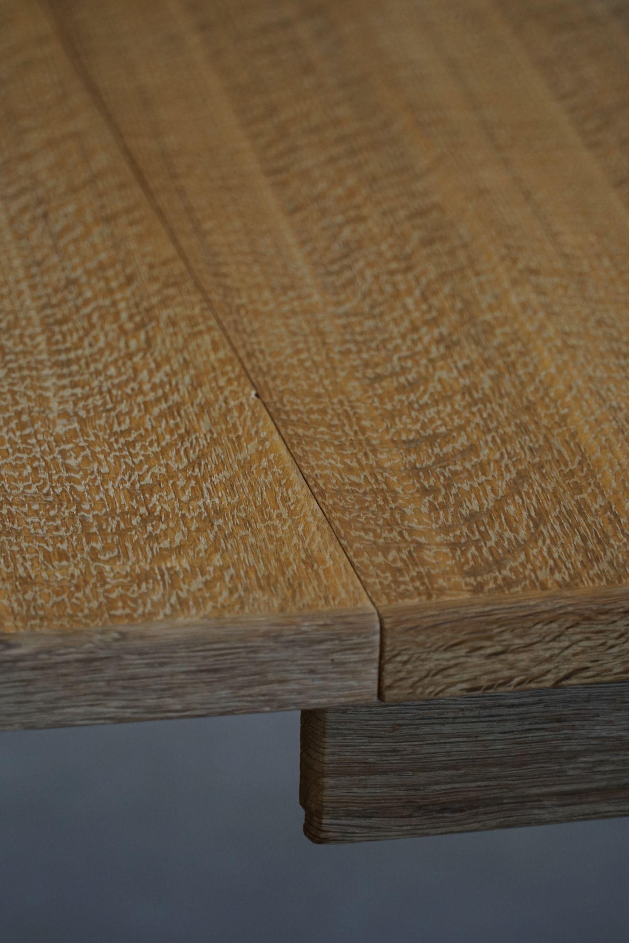 Round Danish Midcentury Dining Table in Solid Oak with Two Extensions ...