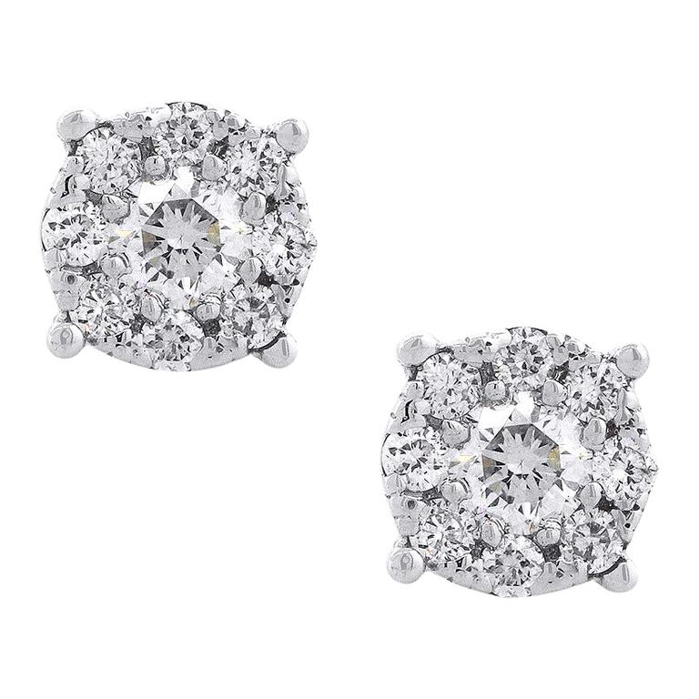 Round Diamond Stud Earrings at 1stDibs