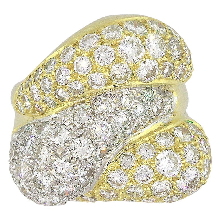 Round Diamond Freeform Dome Ring For Sale at 1stDibs
