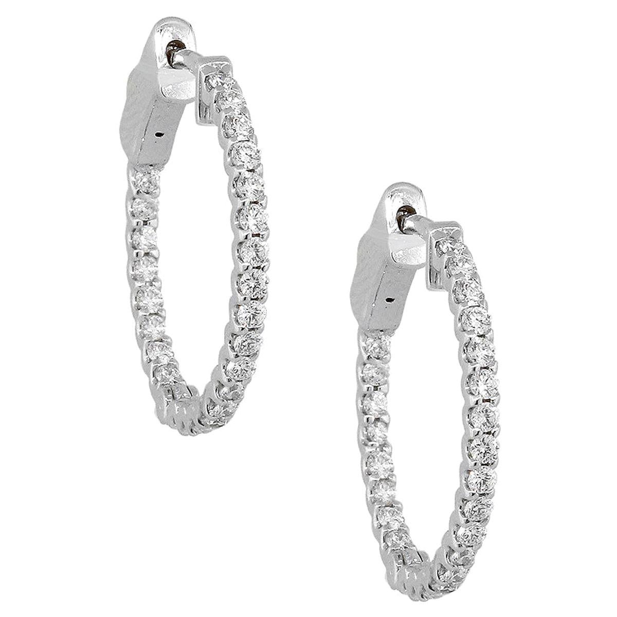 Beautiful Pave Diamonds In and Out Hoops For Sale at 1stDibs | pave ...