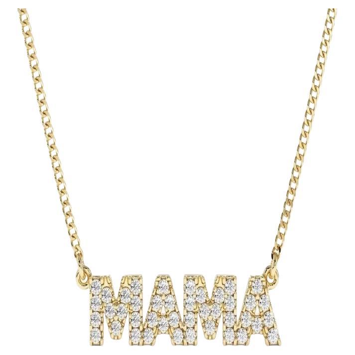 Precious Letter "MAMA" Diamond Necklace For Sale at 1stDibs